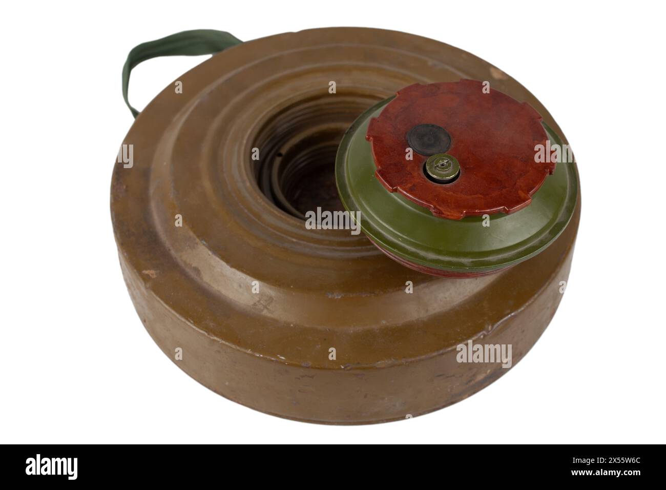 TM-62M Soviet anti-tank mine isolated on white background Stock Photo ...