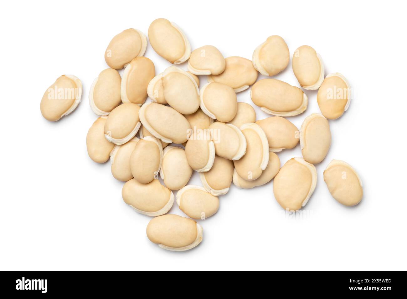 Heap of dried lablab beans close up isolated on white background Stock ...