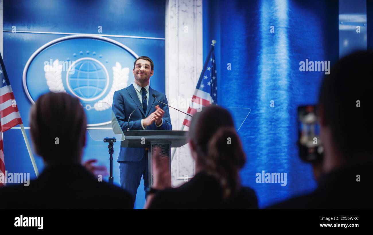 Young Organization Representative Delivers a Successful Speech to ...
