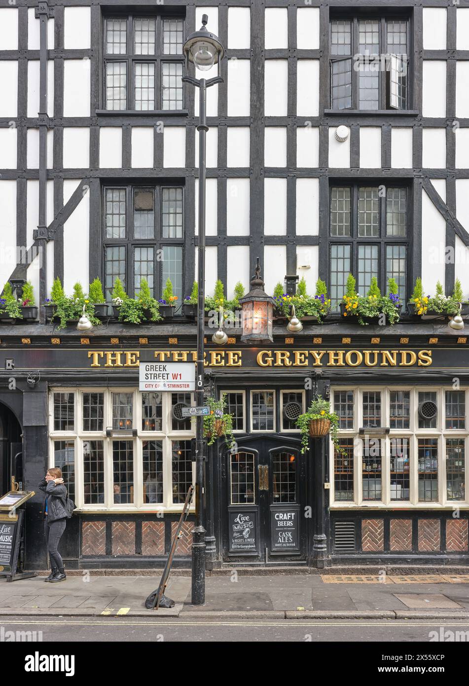 The Three Greyhounds pub and restaurant, Soho, London, England Stock ...