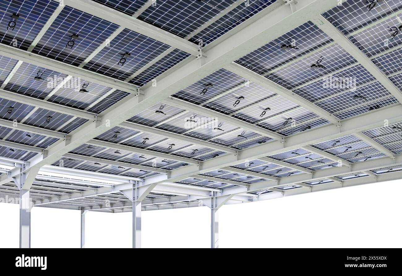 New Semi-transparent photovoltaic modules shade a parking lot Stock ...