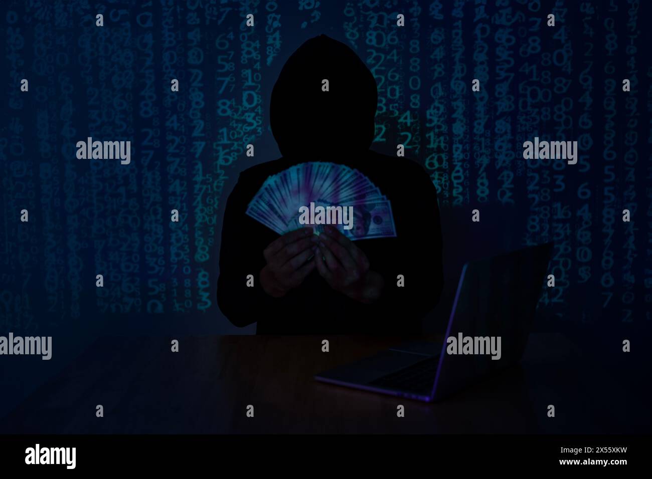 Male hacker use computer laptop hacking a personal data. Cyber threat ...