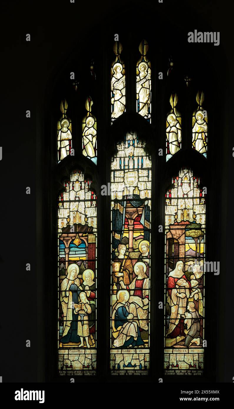 Stained glass window in St John the Baptist church, Stamford, England ...