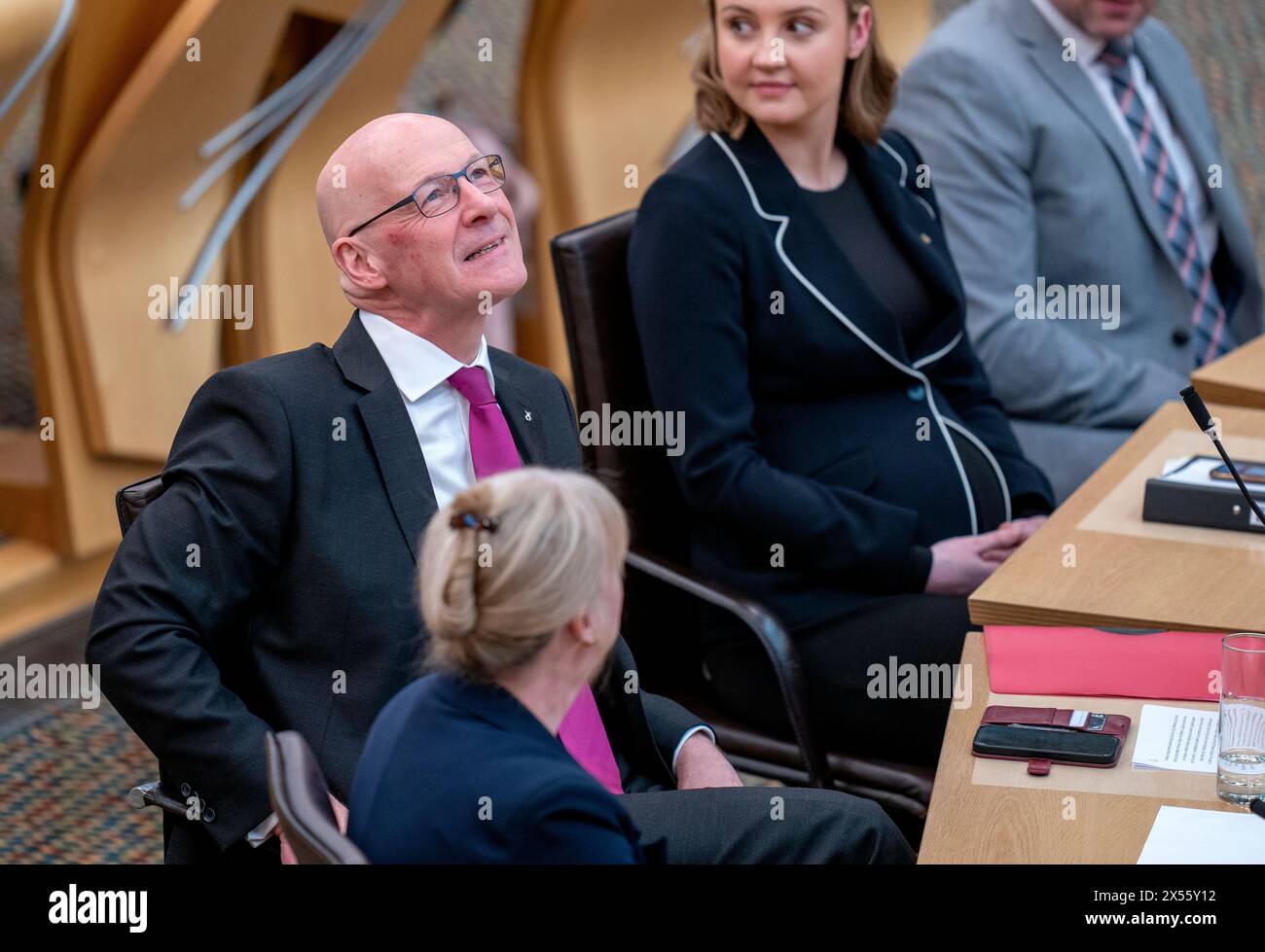 John Swinney in the main chamber after being voted in as First Minister ...