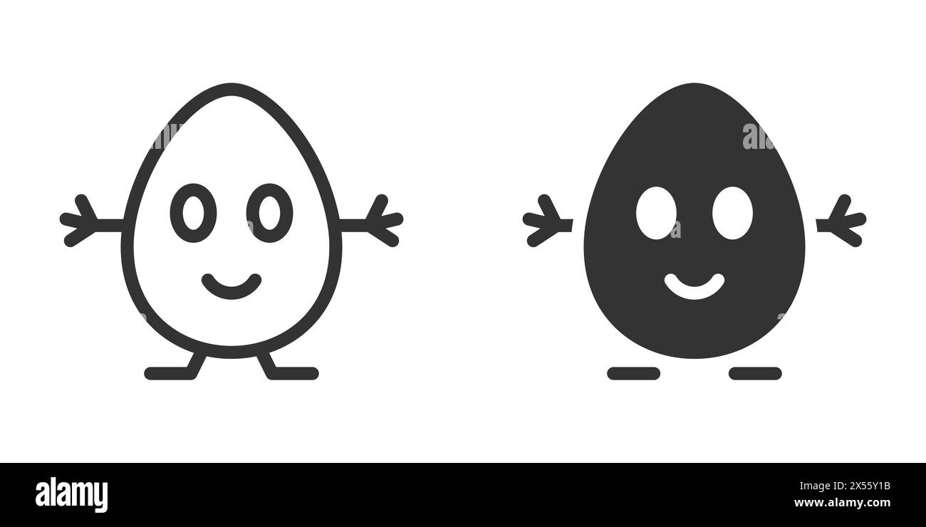 Egg funny face on Black and White Stock Photos & Images - Alamy