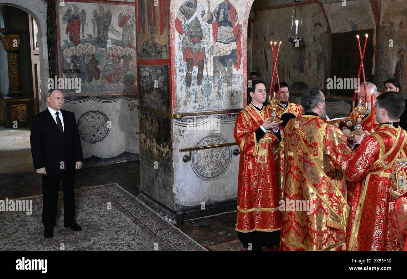 Moscow, Russia. 07 May, 2024. Russian President Vladimir Putin attends ...