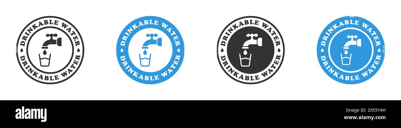 Drinkable water icon set. Vector illustration Stock Vector Image & Art ...