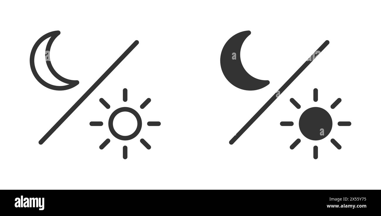 Sun moon icon vector Black and White Stock Photos & Images - Alamy