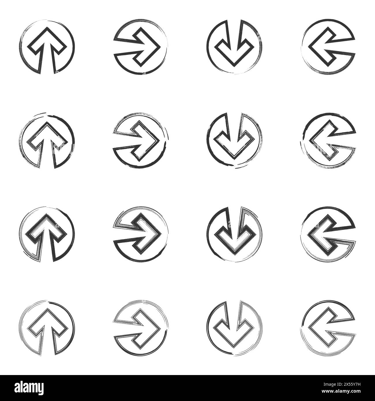 Hand drawn direction arrow set. Vector icon Stock Vector Image & Art ...