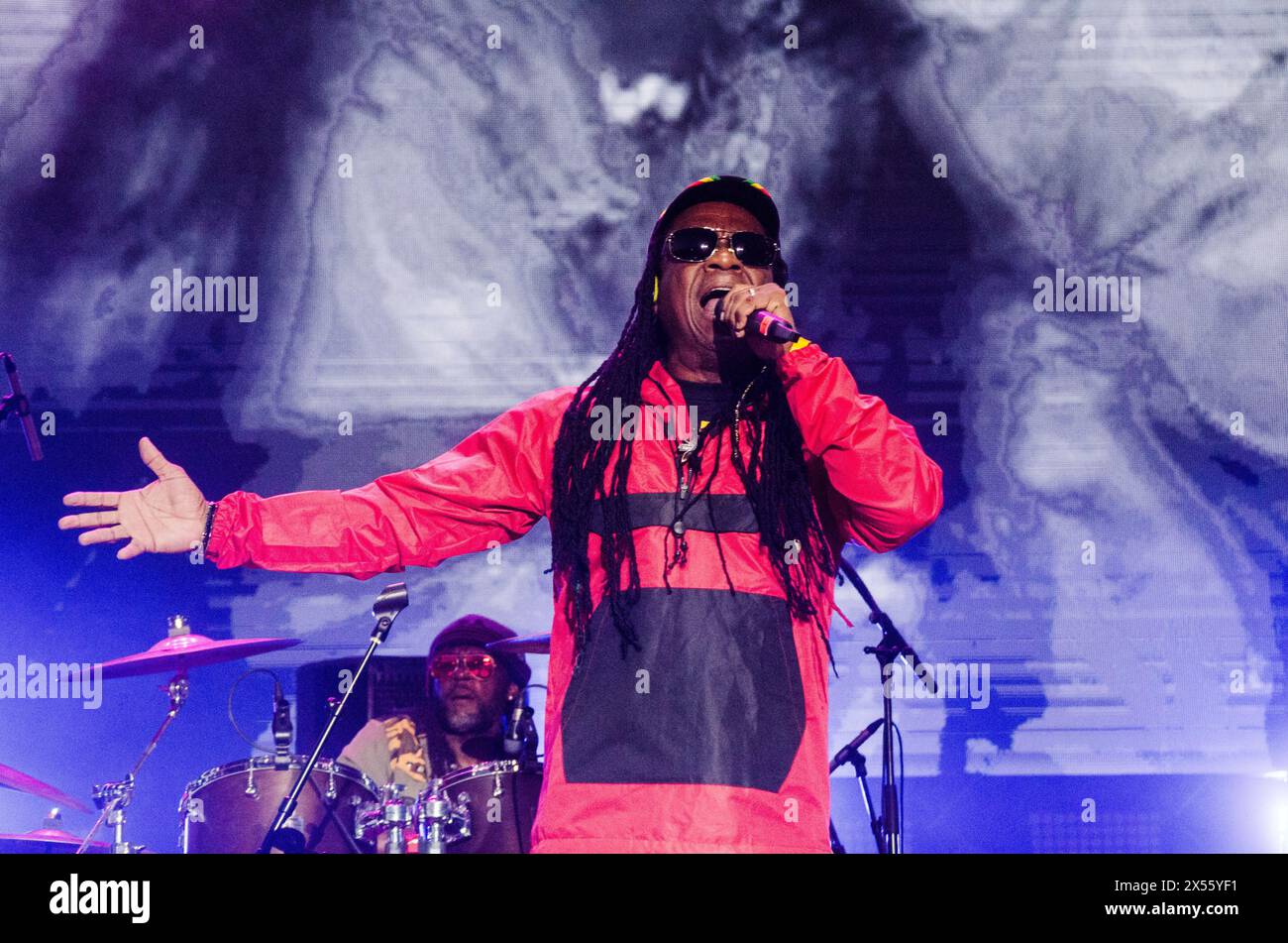 AJ Brown of Third World performing at Release Athens Festival in Plateia Nerou / Greece, June ...