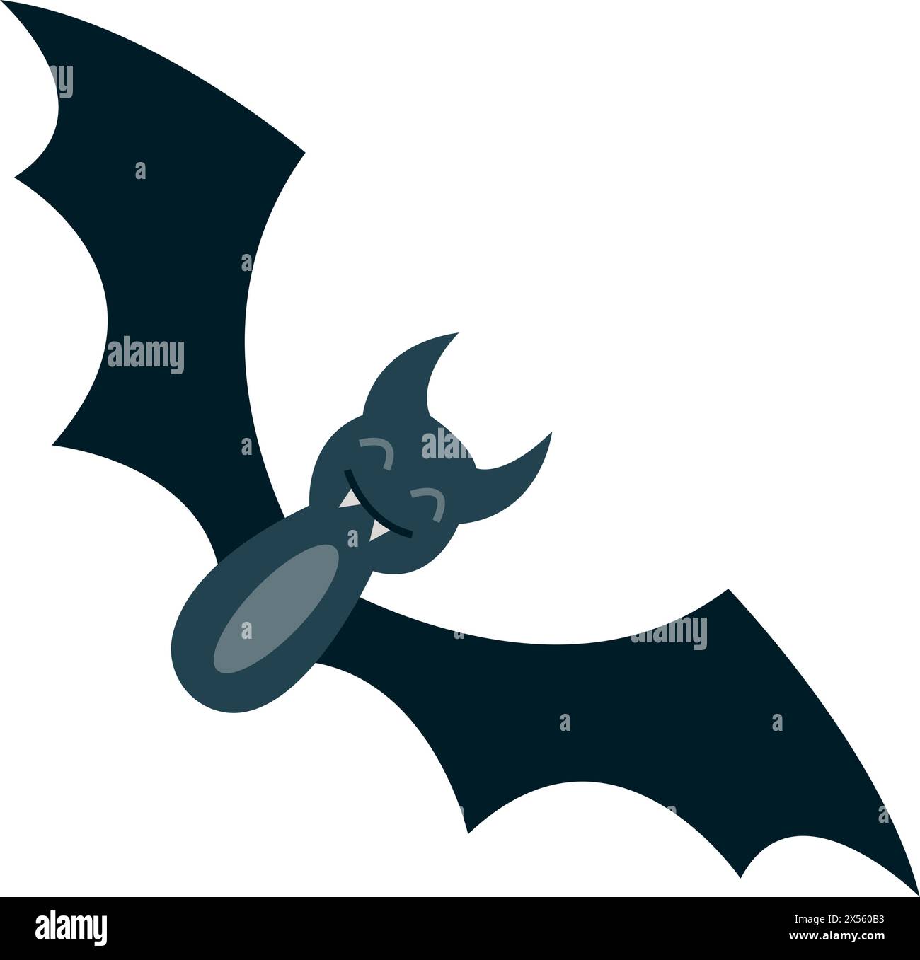 Cartoon Bat in flat style isolated on white background, symbol for ...