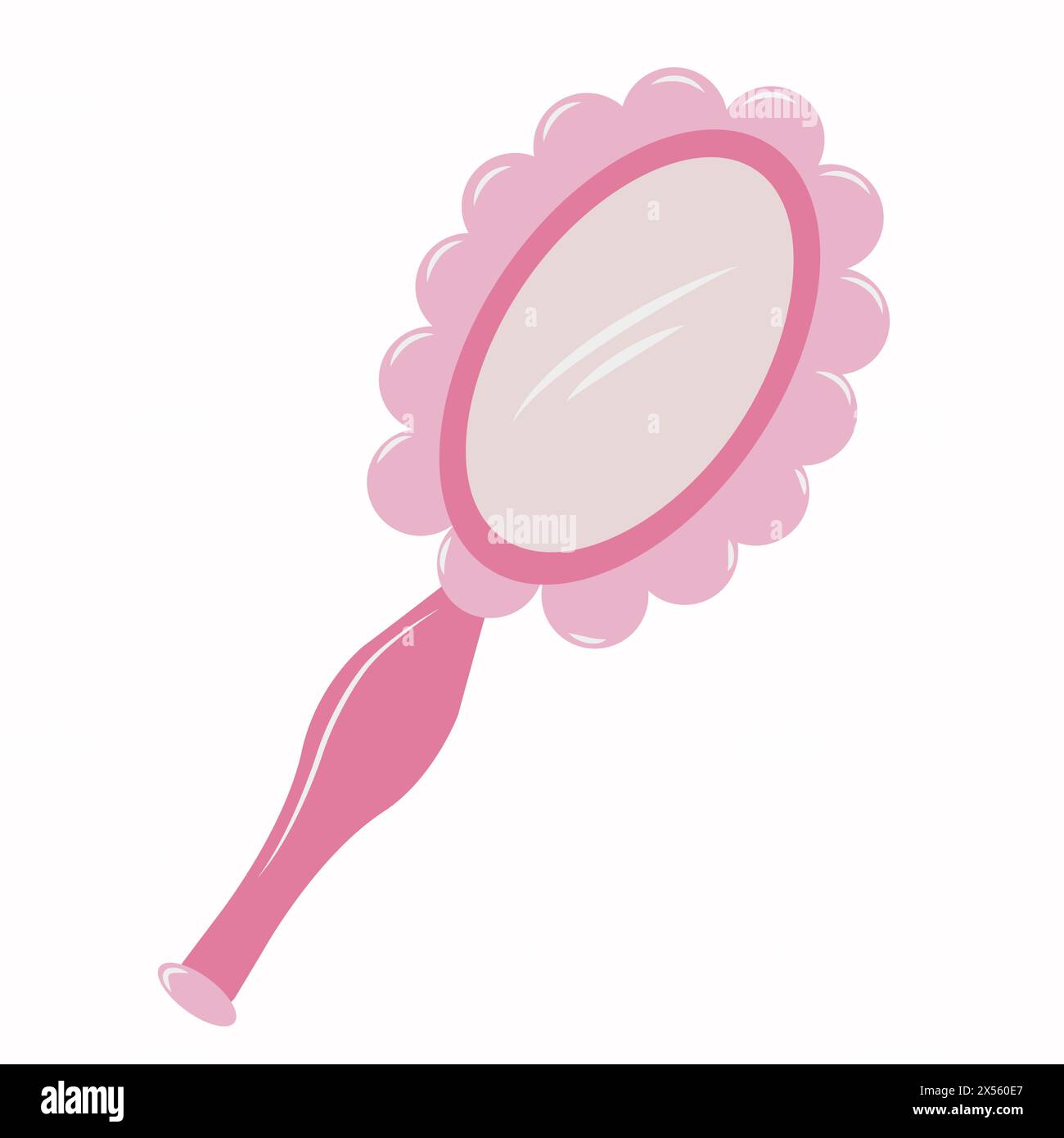 Pink trendy mirror in flat style, barbiecore aesthetic. Vector sketch ...