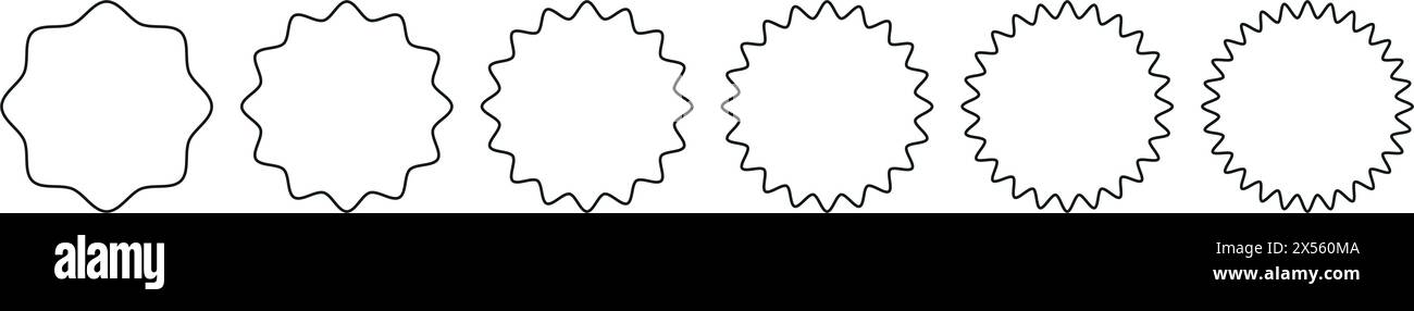 Circular badge zigzag pattern ,round line border border. Flat vector ...