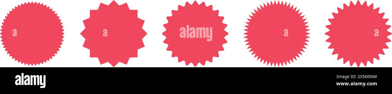 Red explosion sticker starburst, highlighting sale prices and ...