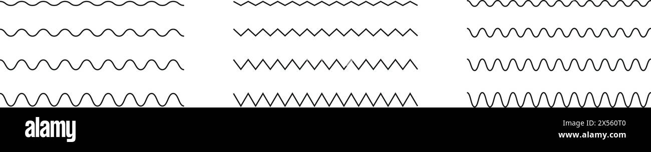 Wavy and zigzag lines pattern with ripples and squiggly strokes ...