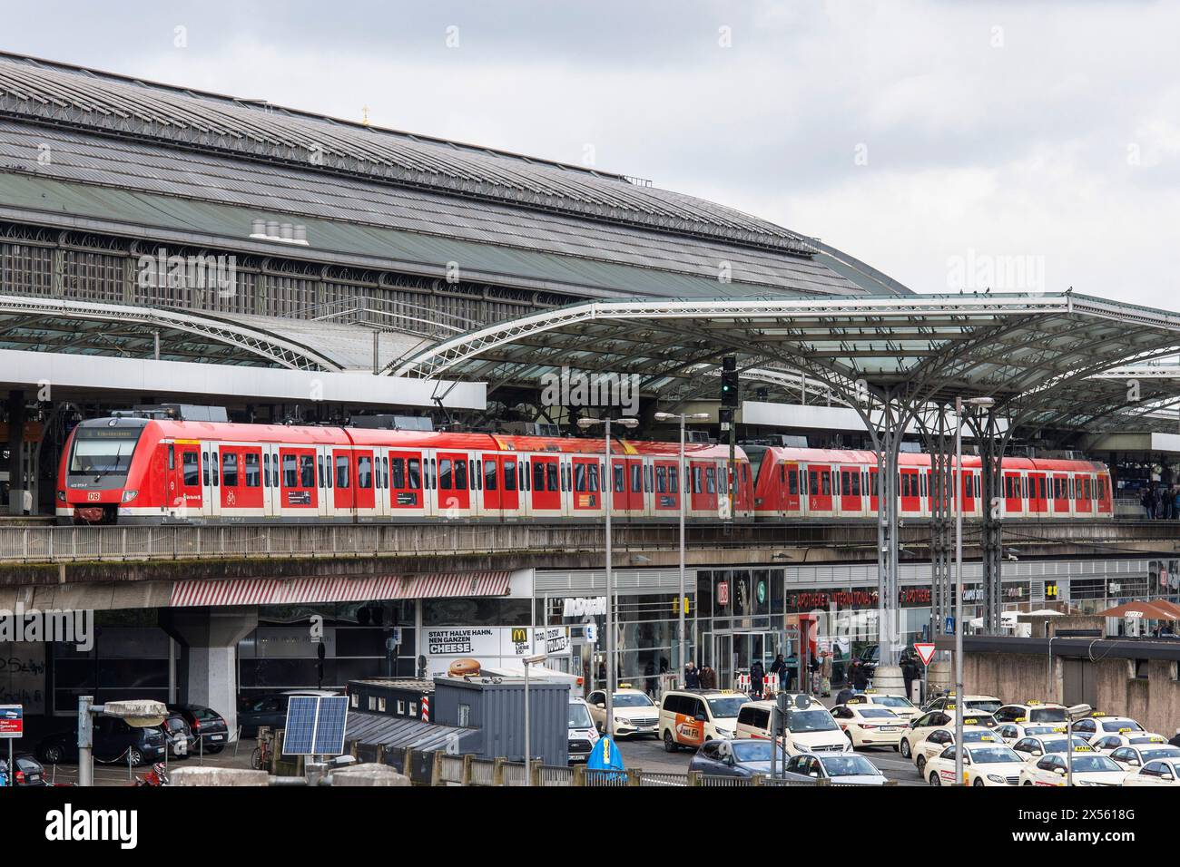 suburban train on track 11 at the central station, Breslauer square ...