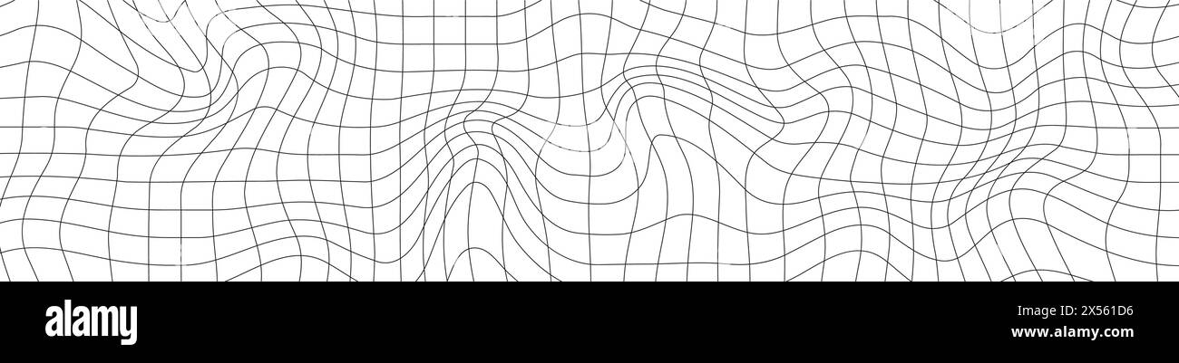 Abstract 3D wireframe mesh grid with a wave pattern. Flat vector ...