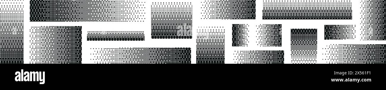 Pixel pattern background with square textures gradient from black to ...