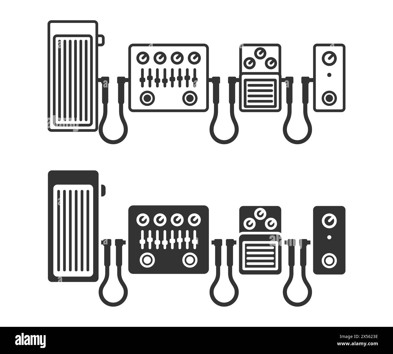 Guitar fx pedal icon set. Vector illustration Stock Vector Image & Art ...