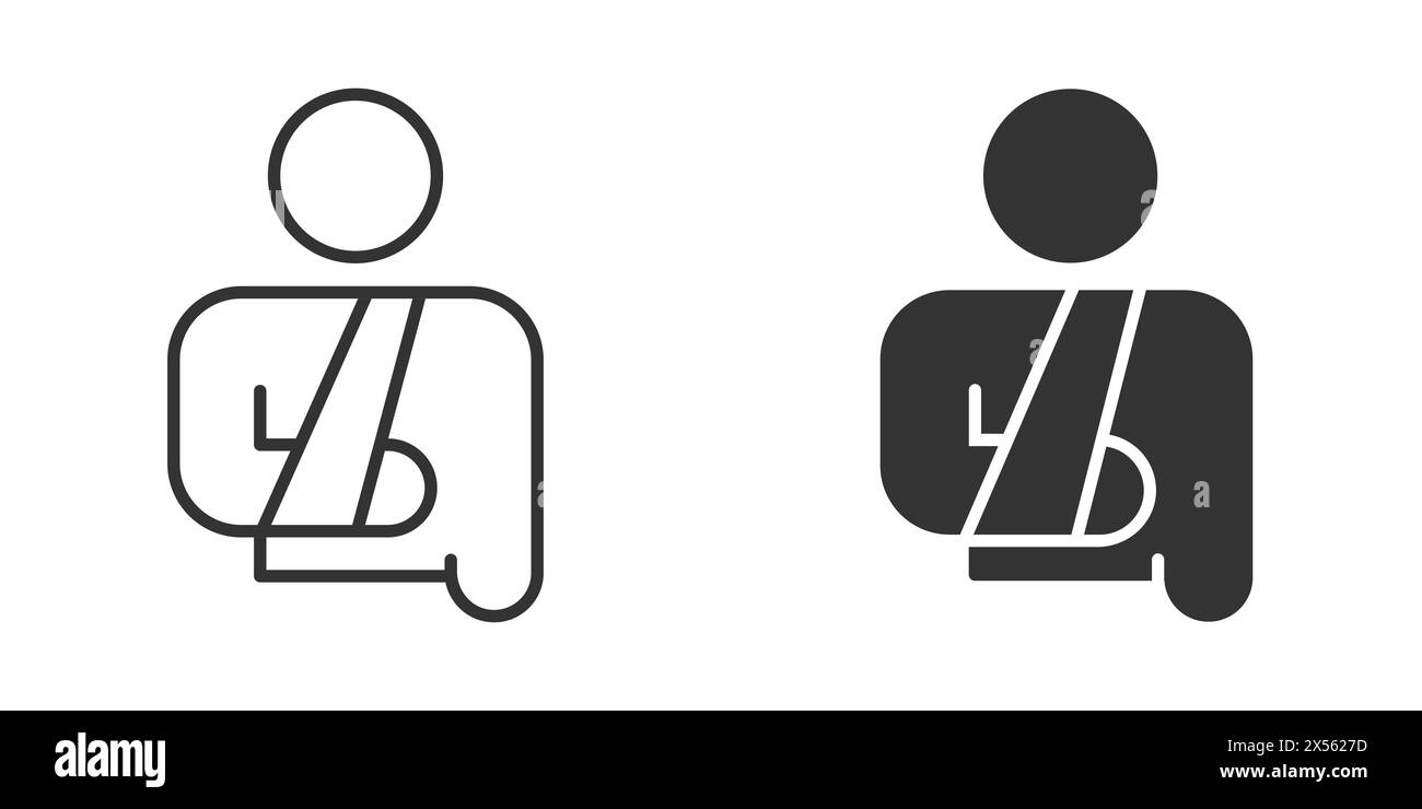 Injured man in bandage icon. Vector illustration Stock Vector Image ...