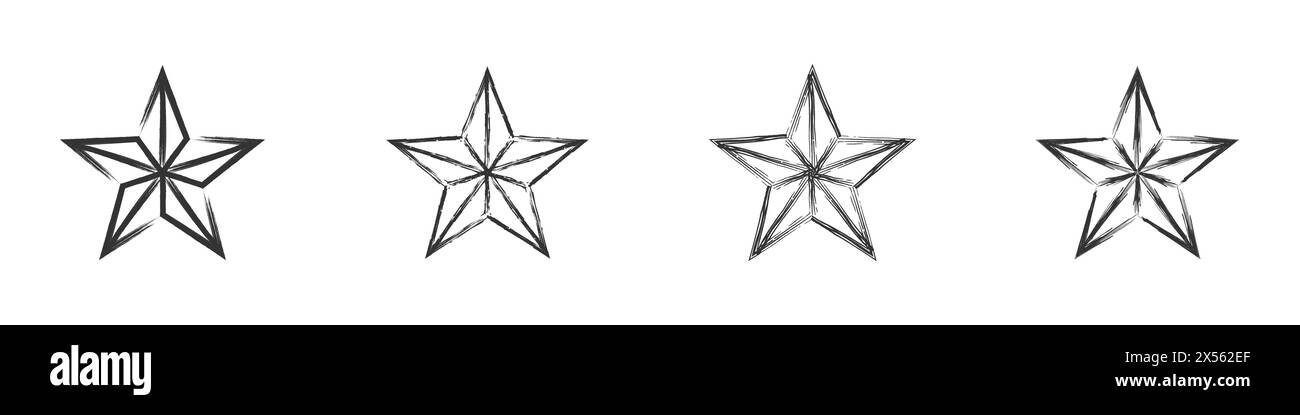 Hand drawn star icon set. Vector illustration Stock Vector Image & Art ...
