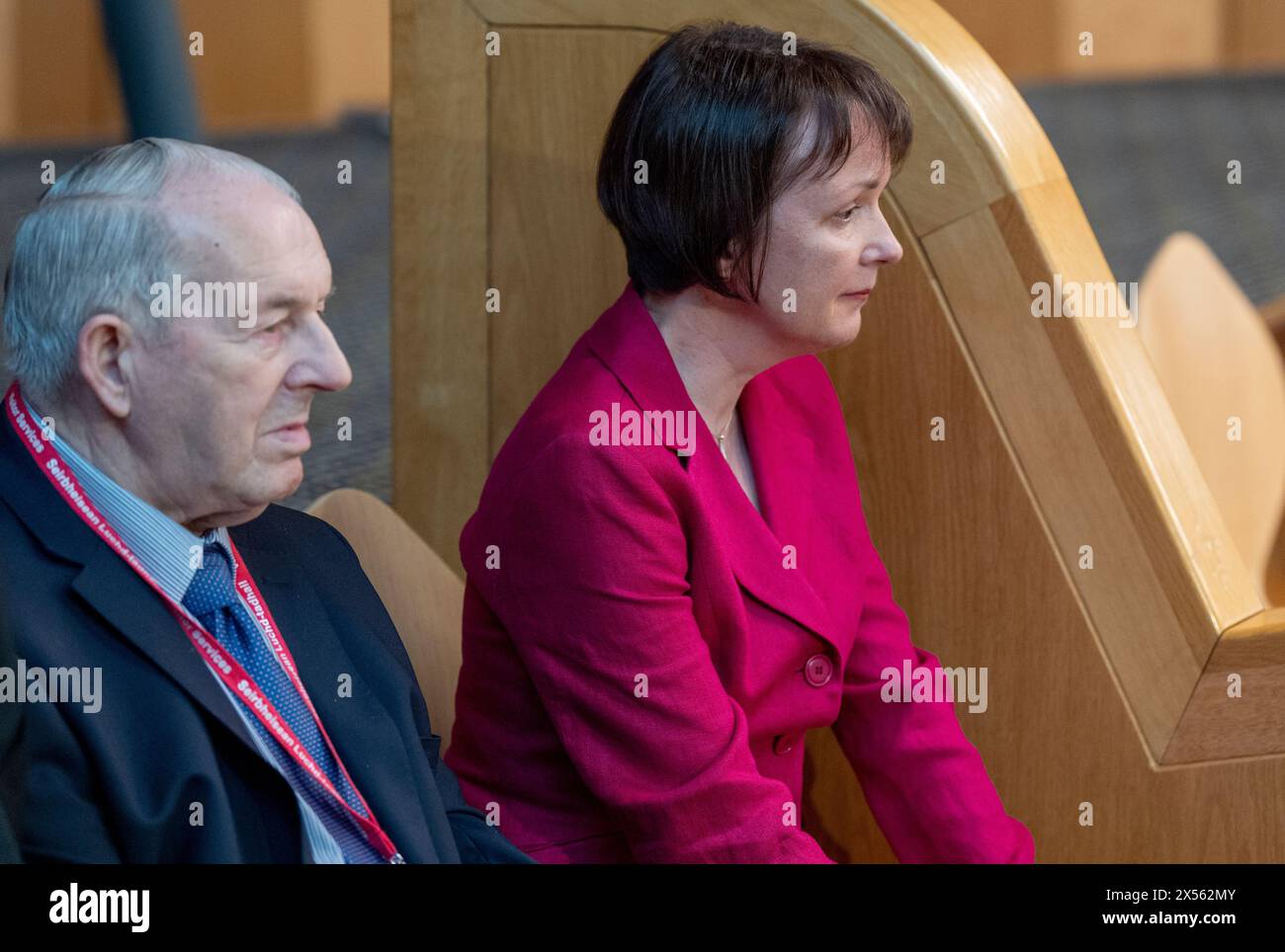 Elizabeth Quigley, wife of John Swinney, in the public gallery of the ...