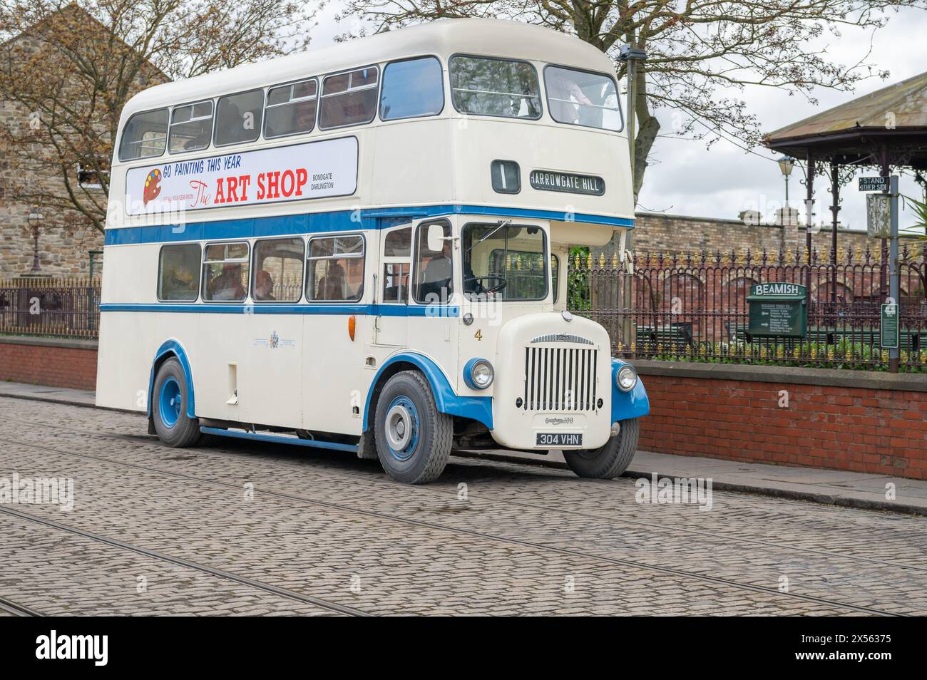 Traditional Daimler Double Decker Bus at the Beamish Museum, County ...