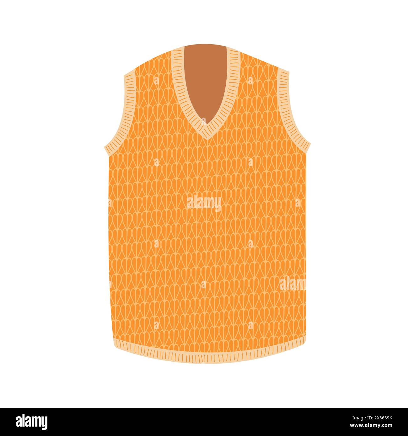 Knitted vest hand drawn cartoon illustration. Flat style design ...