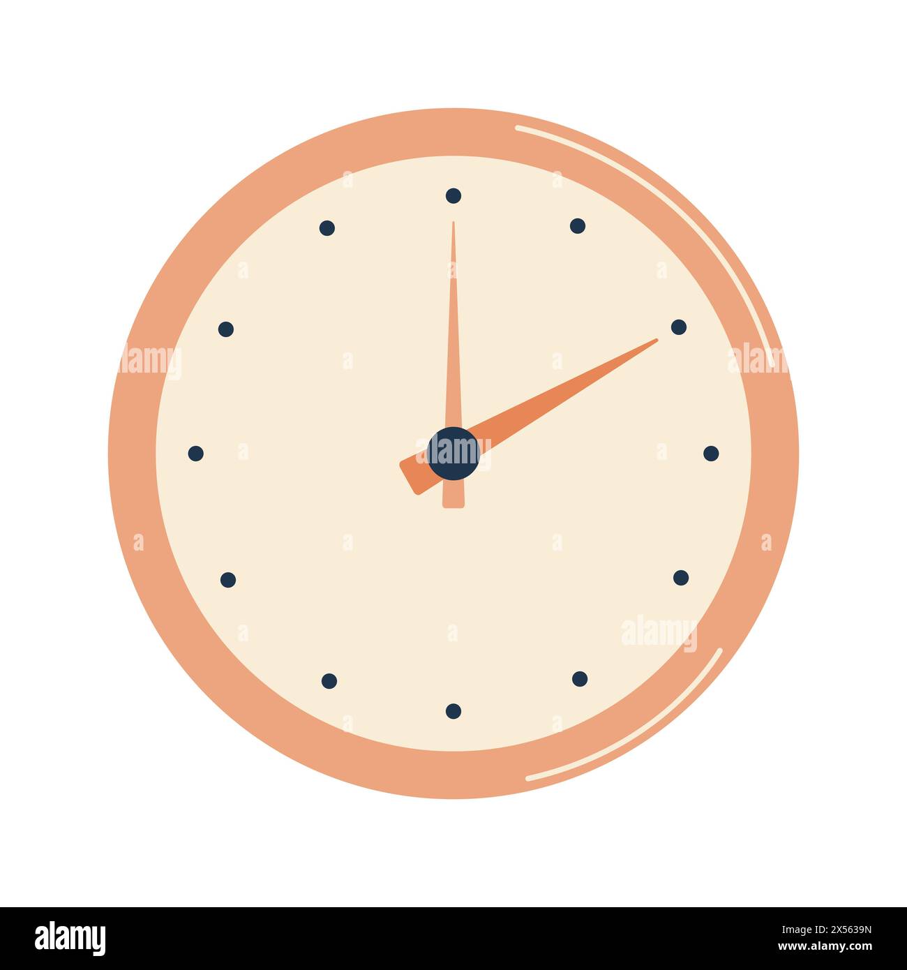 Clock icon in minimalistic flat style, watch on white background ...