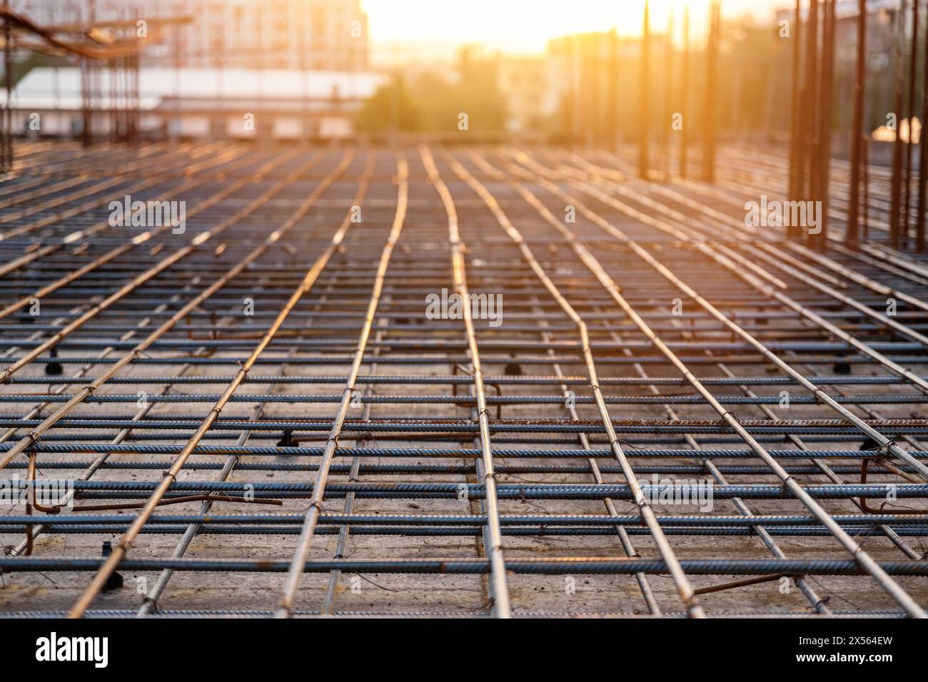 Sunrise on Construction Site: Reinforcement Frame for Interfloor ...