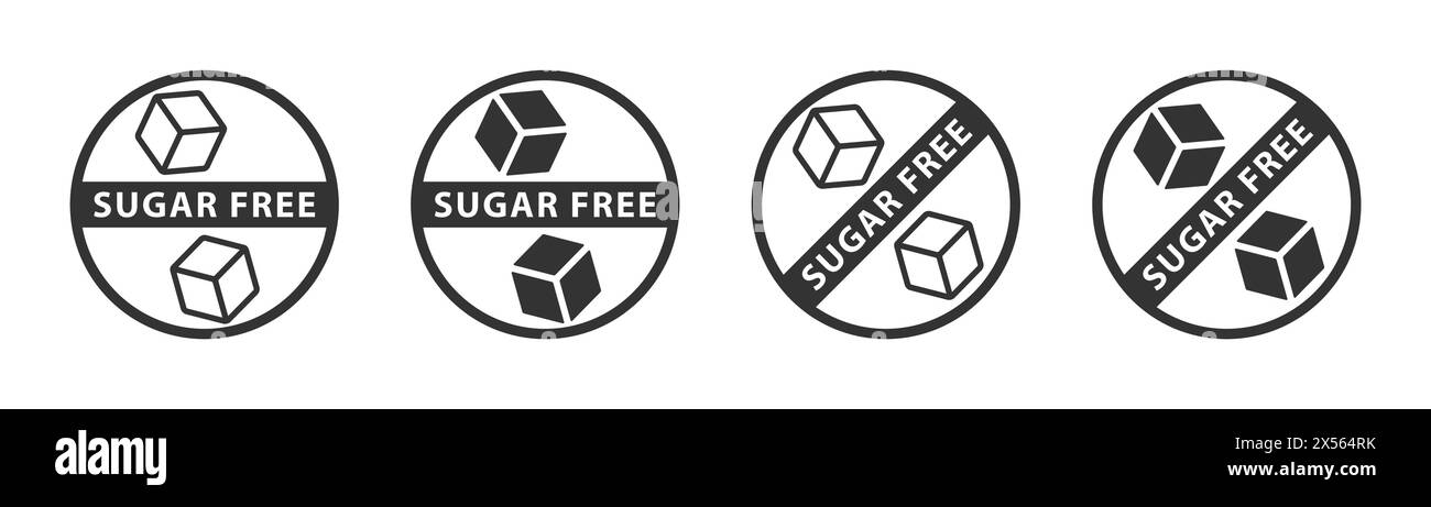 Sugar free label for no sugar added product package icon design ...