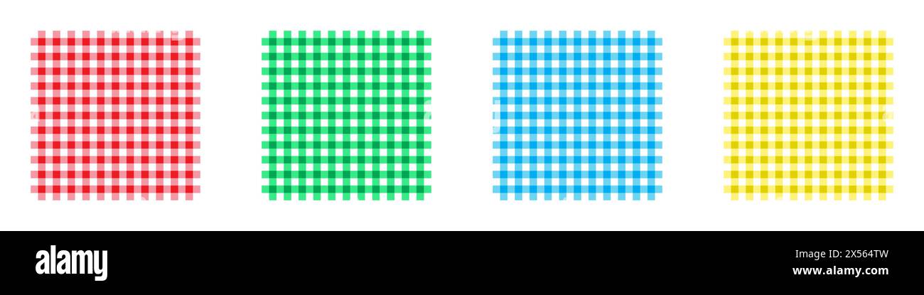 Checked tablecloth background set. Vector illustration Stock Vector ...
