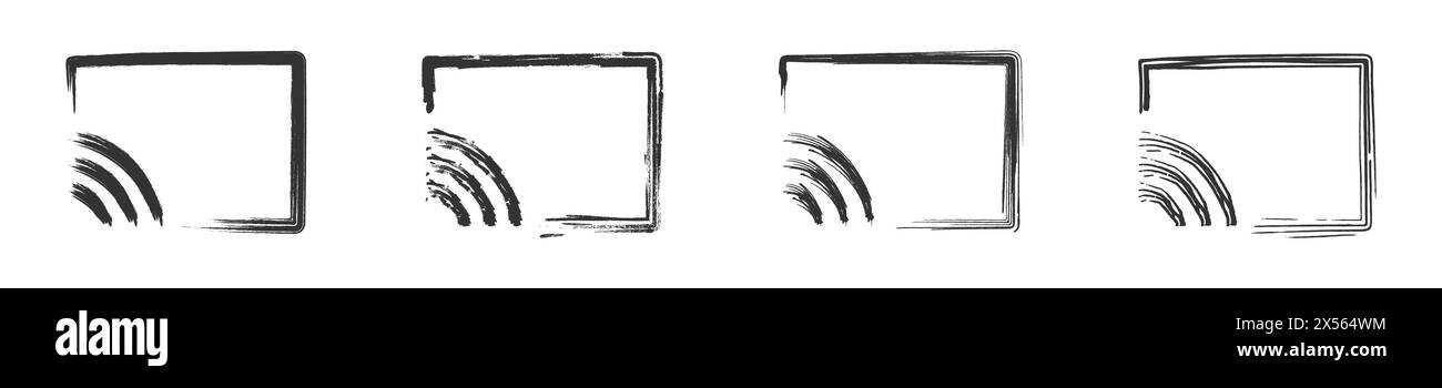 Hand drawn screencast icon set. Vector illustration Stock Vector Image & Art - Alamy