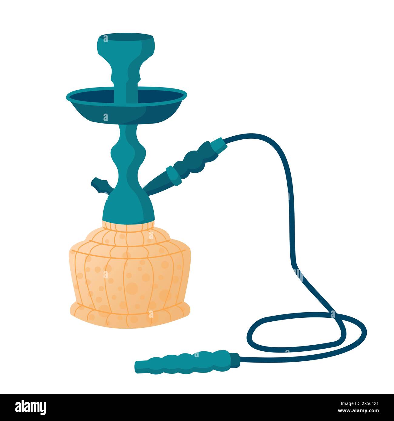 Hookah vector isolated illustration. Cartoon blue hookah calabash with ...