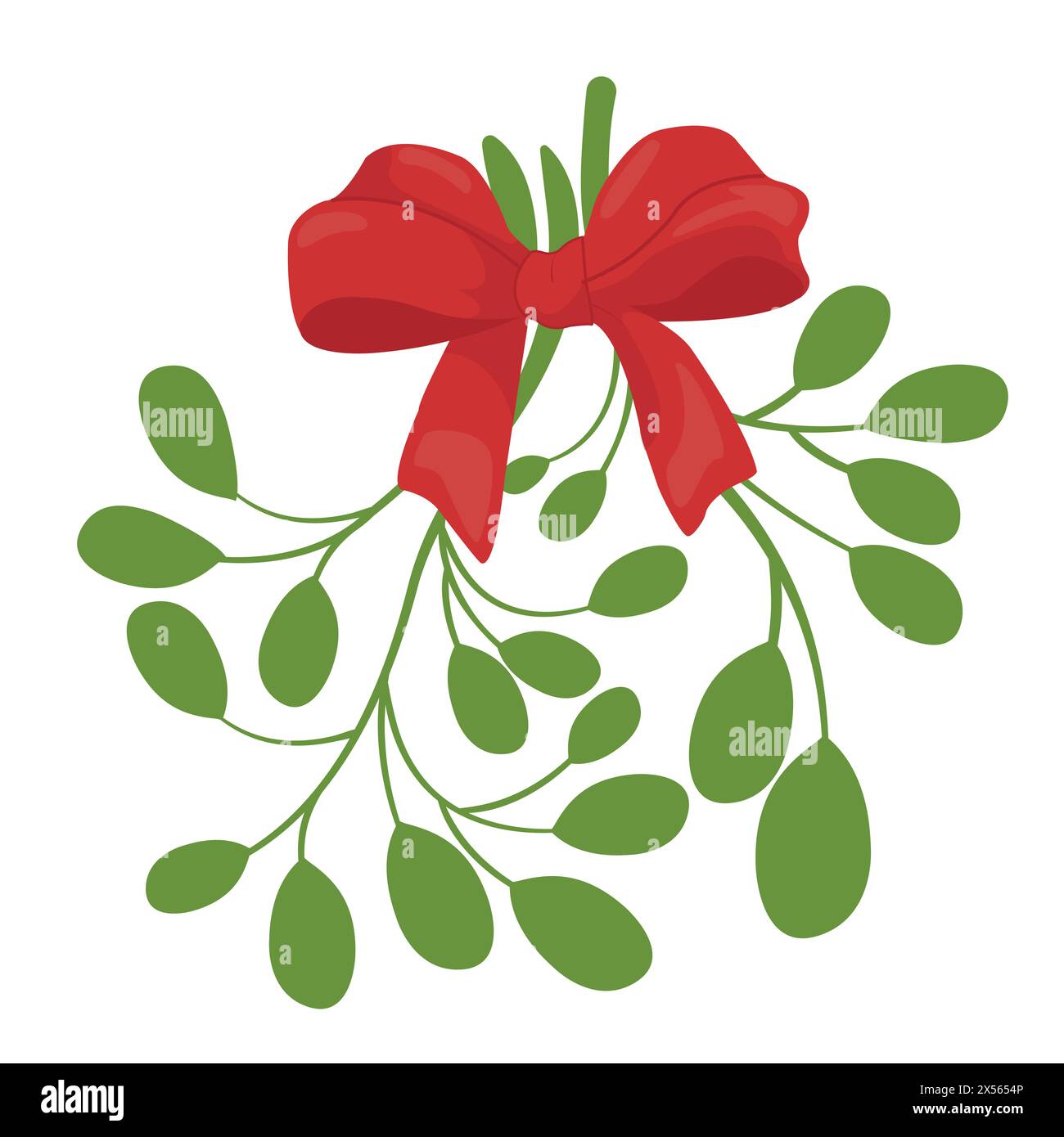 Mistletoe. Hand drawn vector illustration of mistletoe sprigs isolated ...