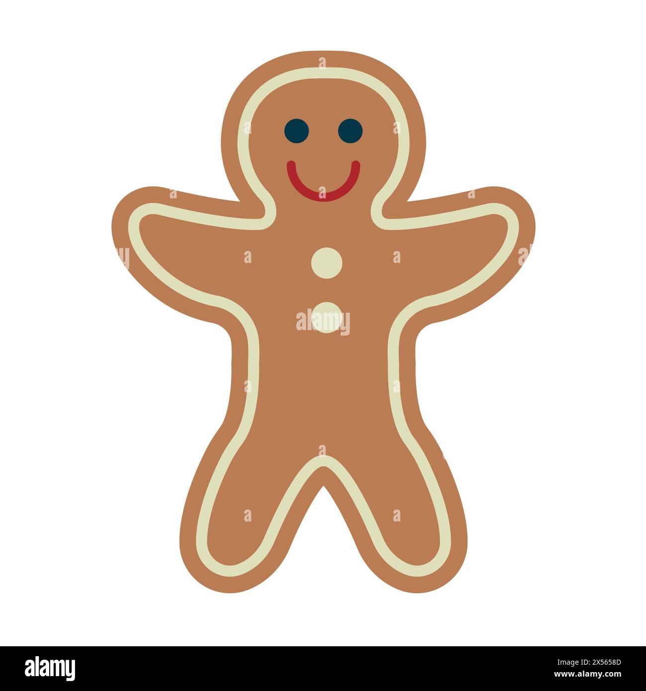 Greeting Gingerbread Man Character With buttons, Icing Decoration ...