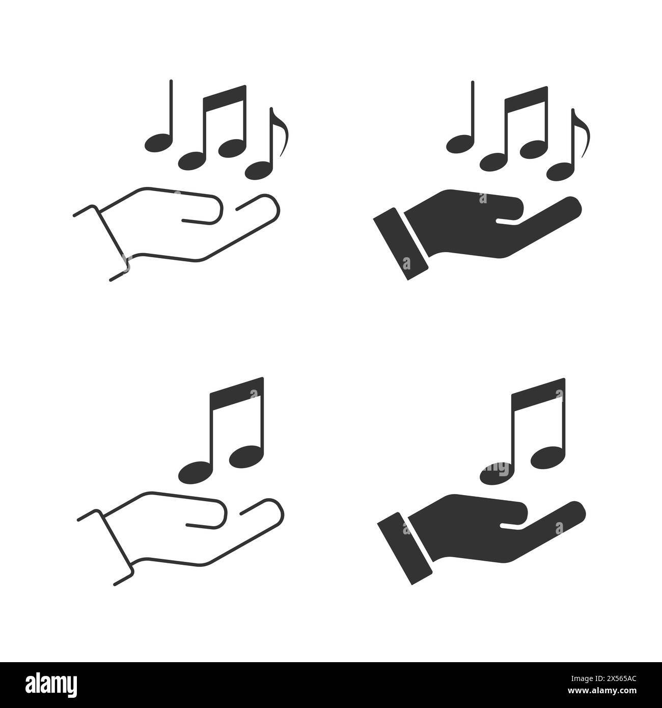 Hand and music note icon. Melody icon. Vector illustration Stock Vector ...