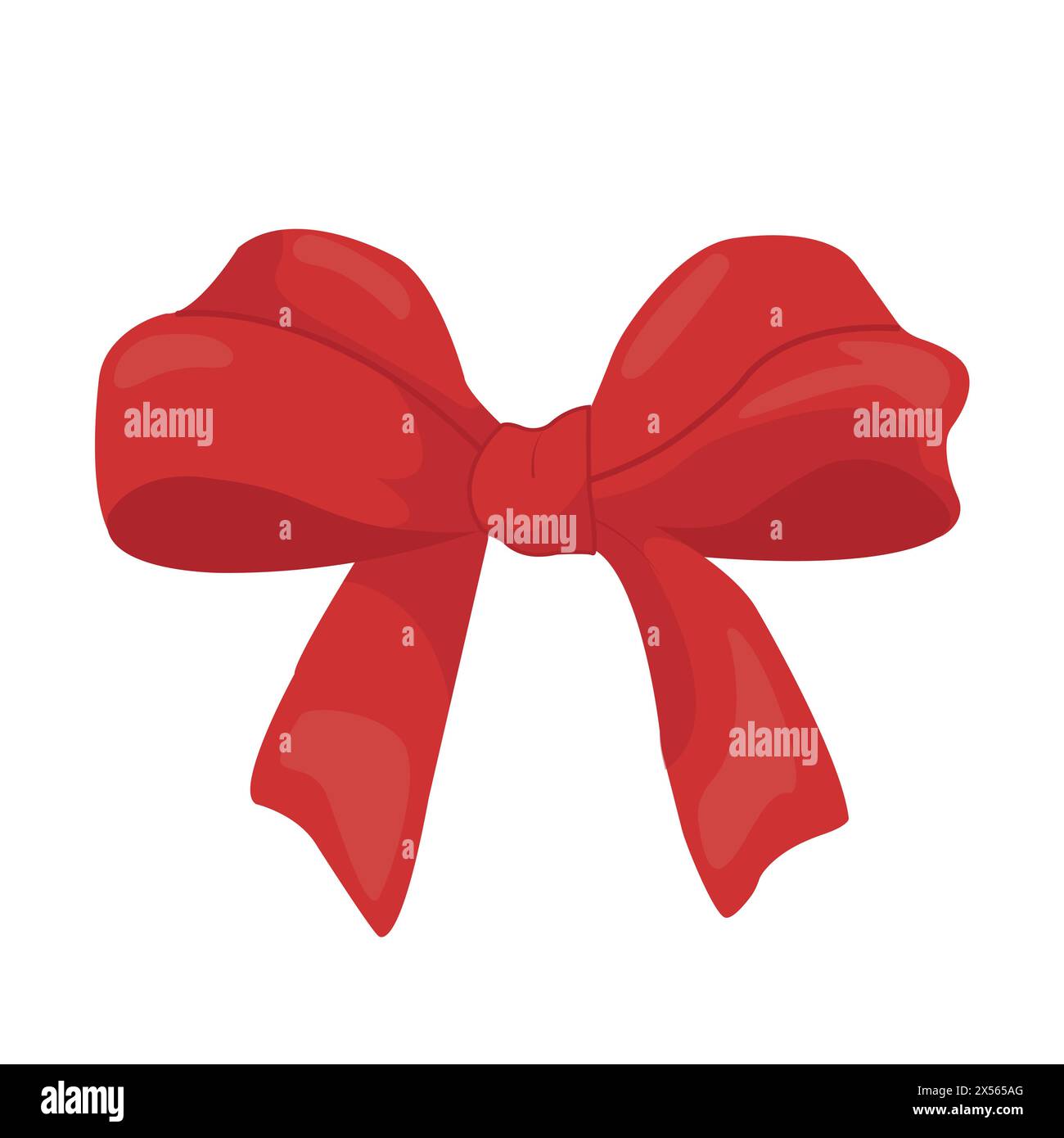 Vector red bow made of satin ribbon, Vector isolated bow for the design of compositions ...