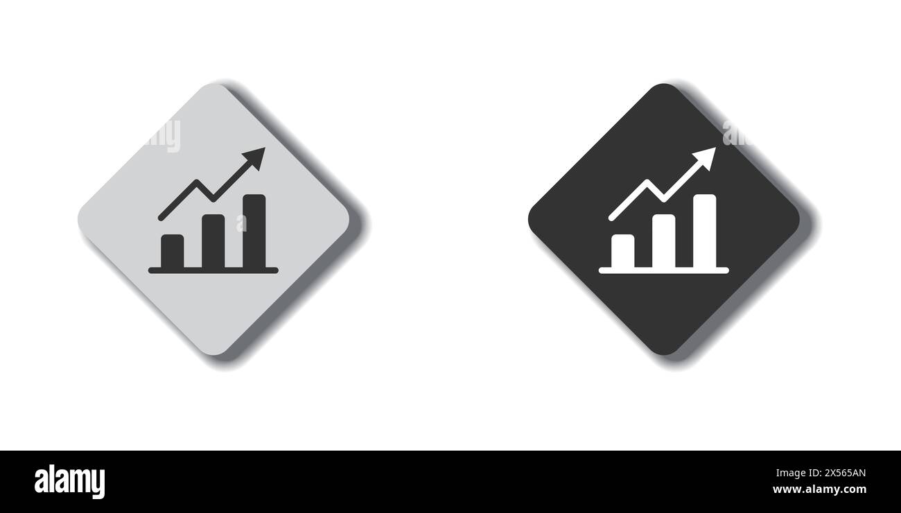 Growing graph icon. Bar chart symbol. Vector illustration Stock Vector ...