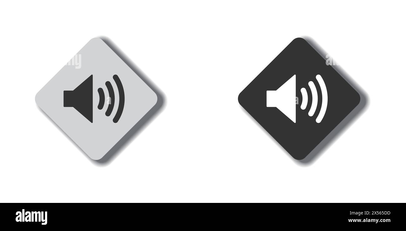 Audio speaker volume icons. Sound logo. Flat vector illustration Stock ...