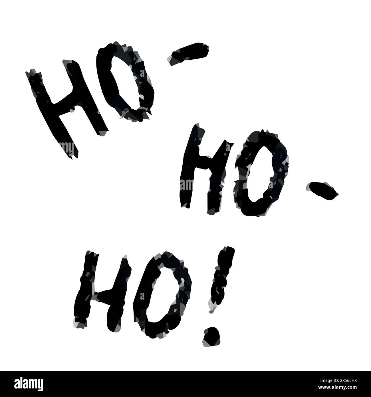 Ho-ho-ho text, hand drawn brush lettering. Holiday greetings quote isolated on white. Great for ...