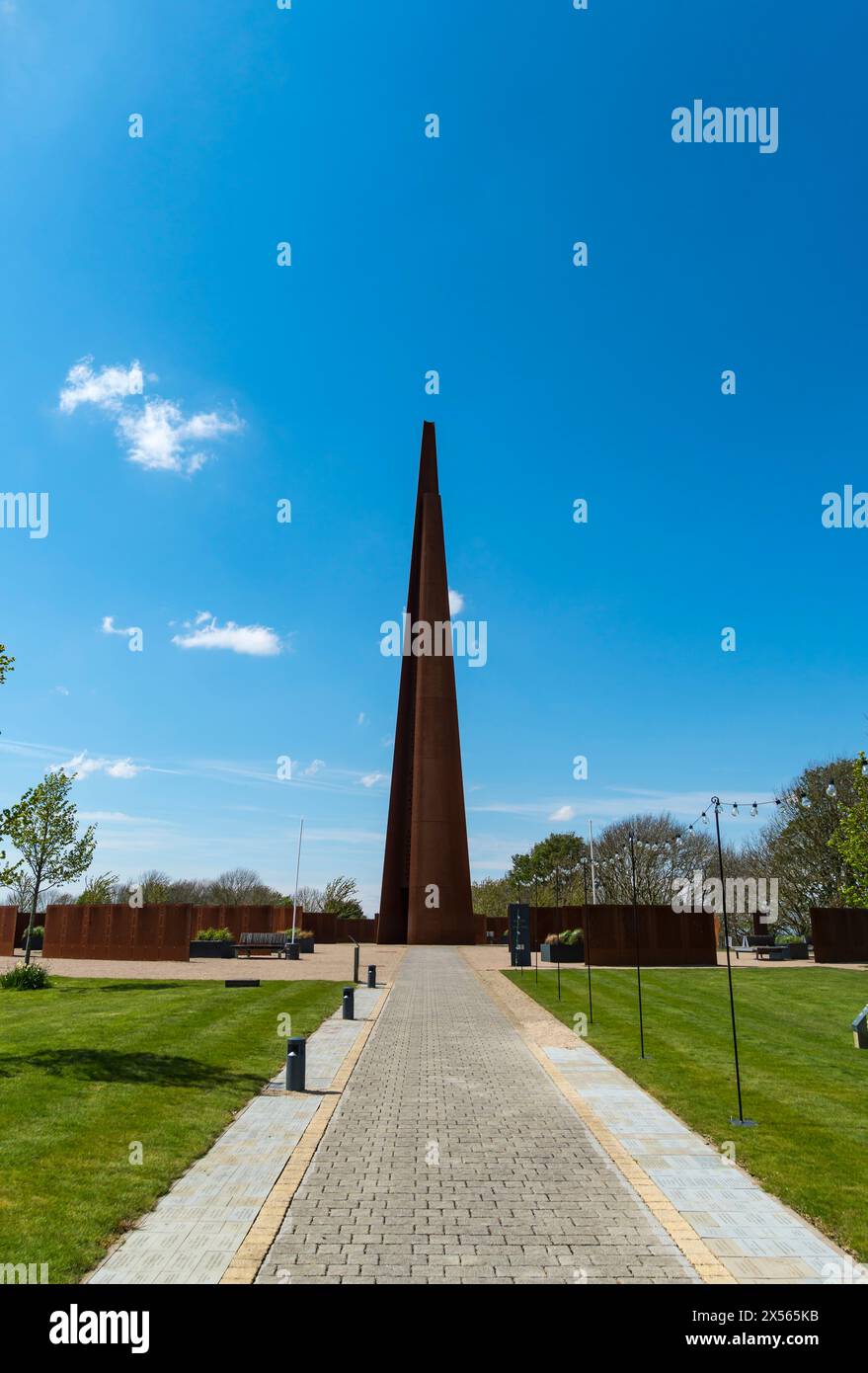 Path to memorial spire and walls, International Bomber Command Centre ...