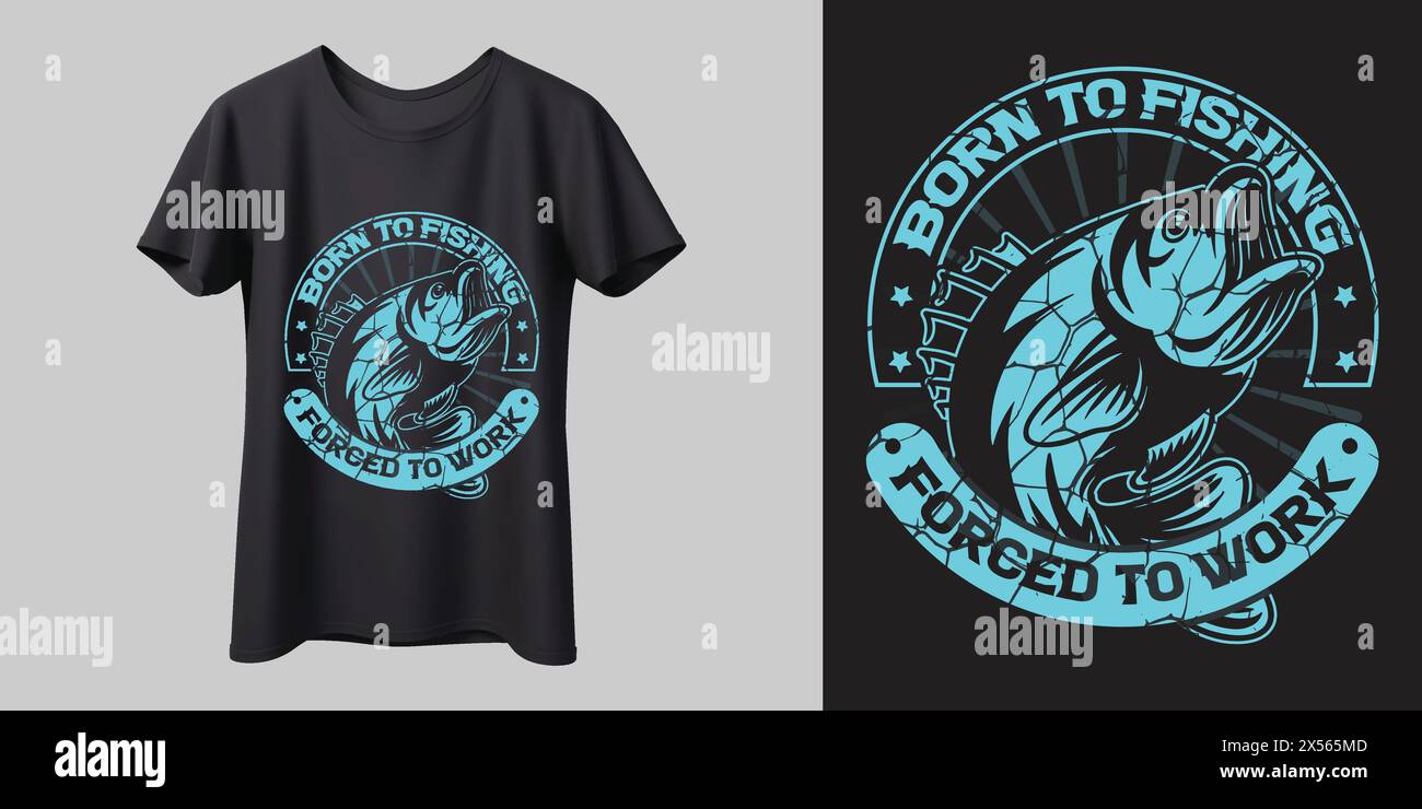 Fish fishing rod emblem Stock Vector Images - Alamy