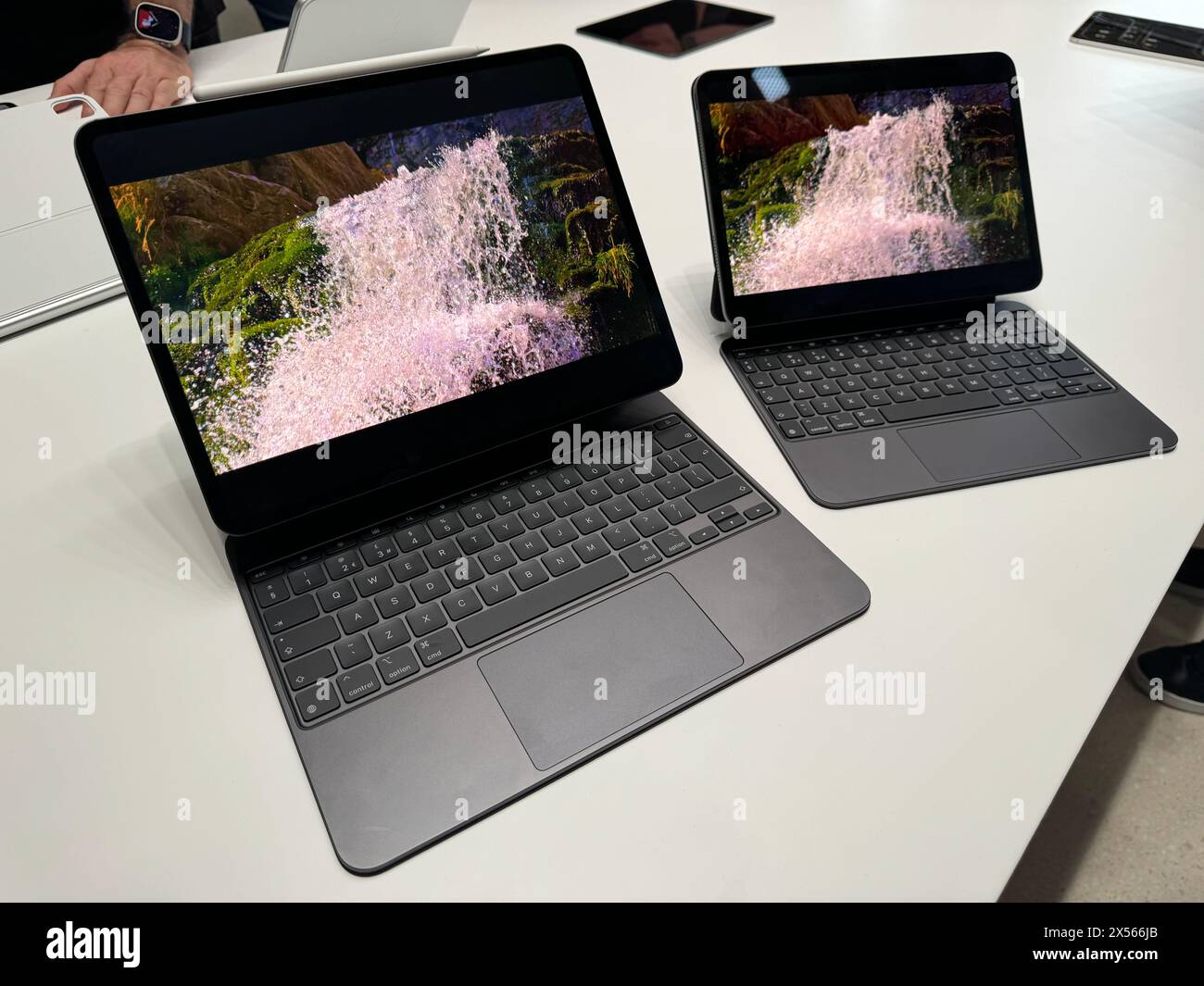 London, UK. 07th May, 2024. The new iPad Pro models can be seen at an ...