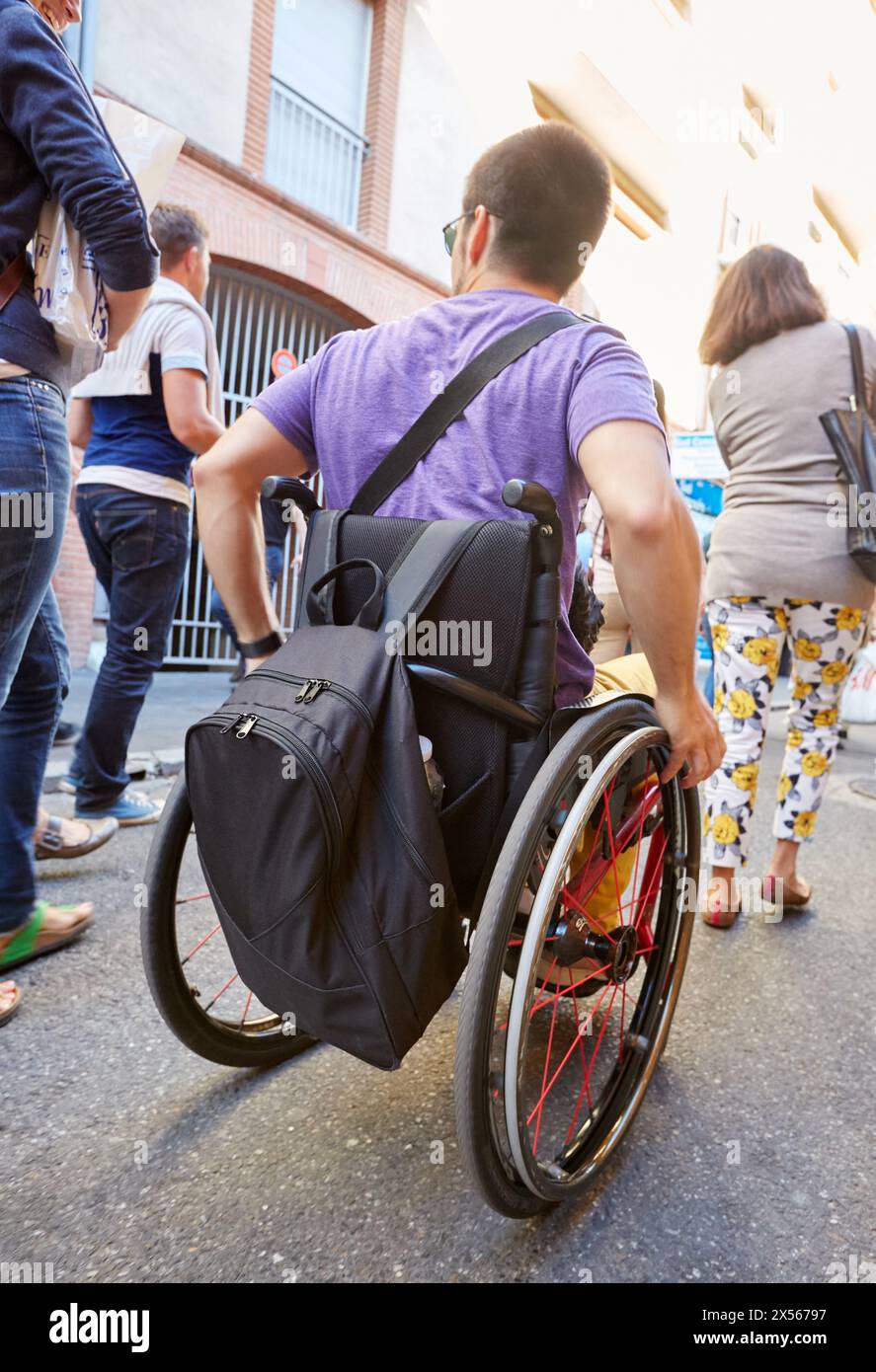 Handicapped wheelchair. Toulouse. Haute Garonne. France Stock Photo - Alamy