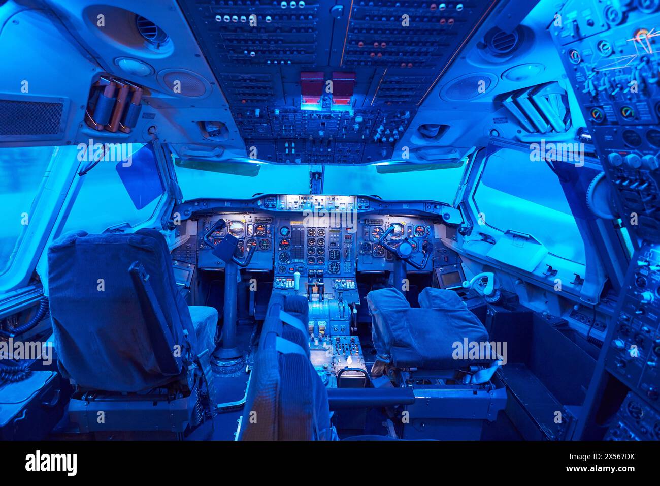 Cockpit. Airbus A300B aircraft. Aeroscopia. Aeronautical Museum ...