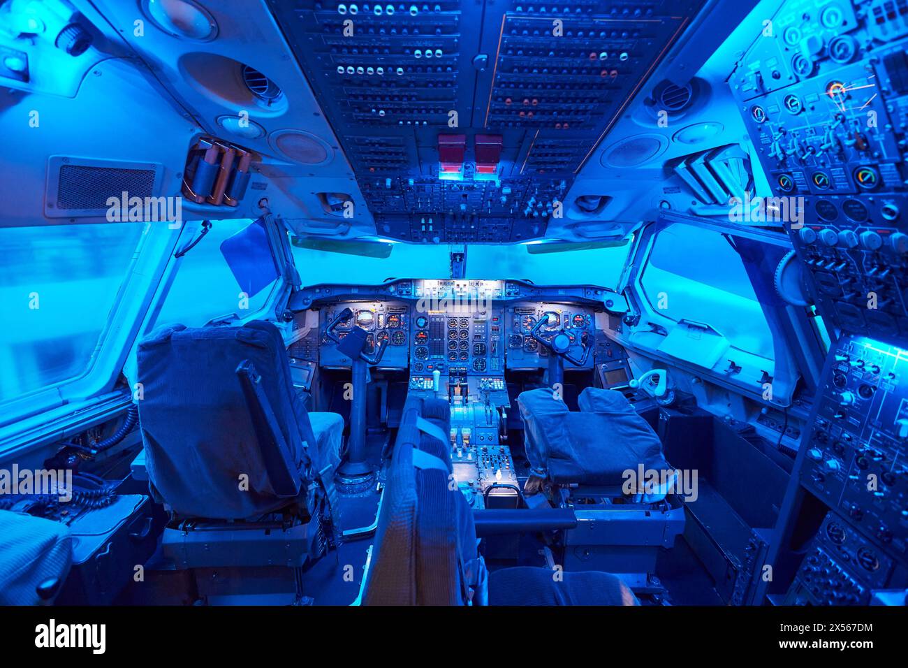 Cockpit. Airbus A300B aircraft. Aeroscopia. Aeronautical Museum ...