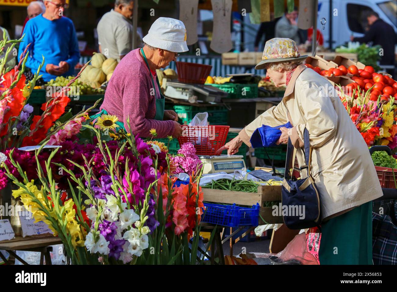 Market, Place des Lices square, Rennes, Bretagne, Brittany, France ...