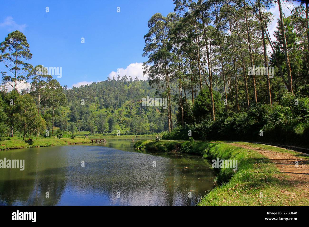 Situ Cisanti, an upstream lake of the Citarum river that irrigates a ...