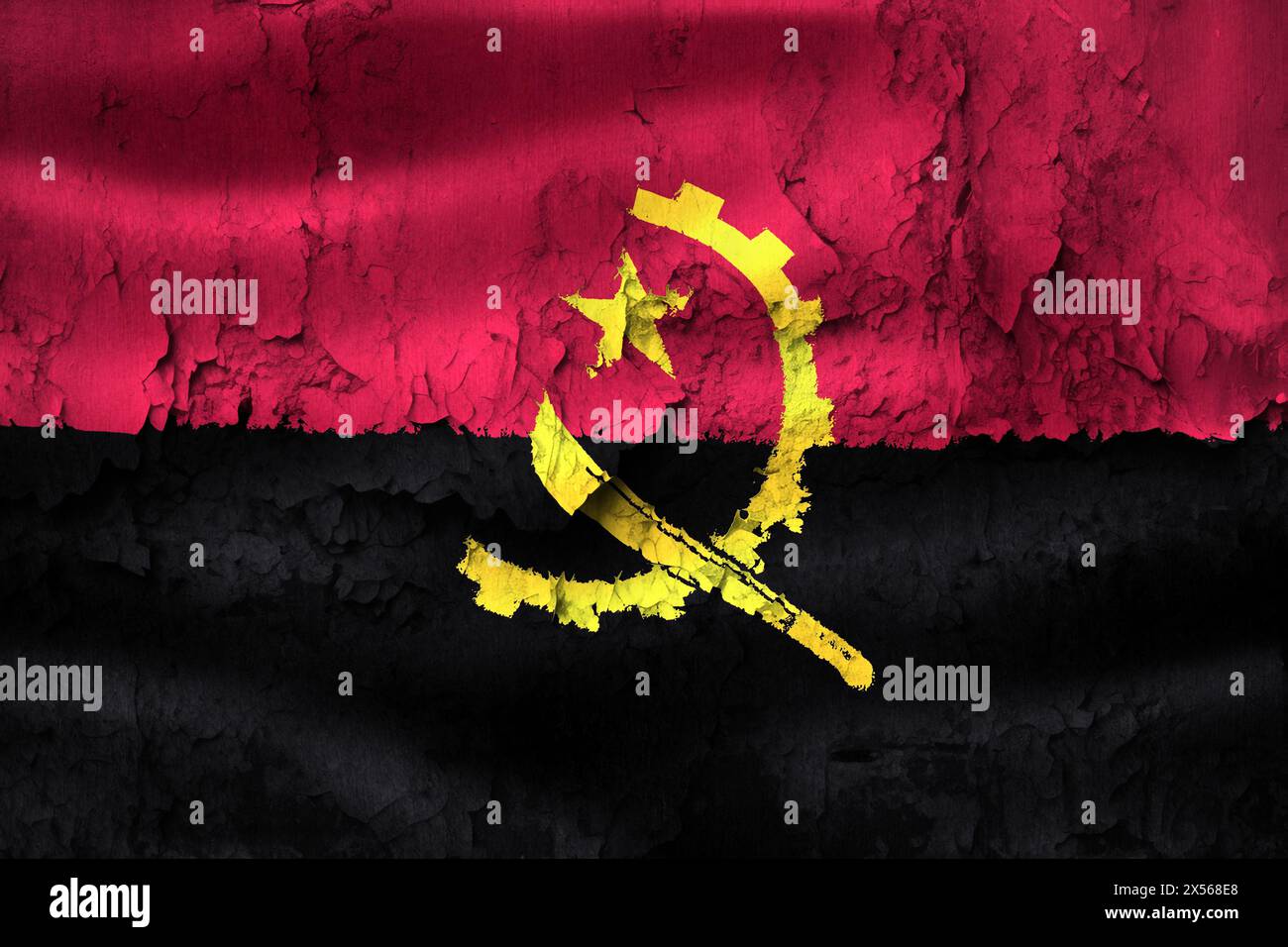 Angola flag realistic waving hi-res stock photography and images - Alamy